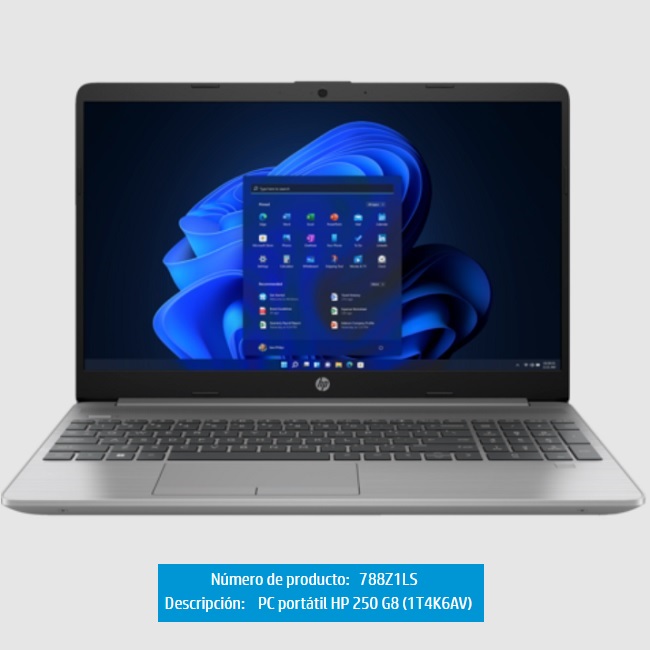 Notebook Comercial Hp 250 G8 Intel Core I5113 788Z1LS | Globaloffice.com.mx