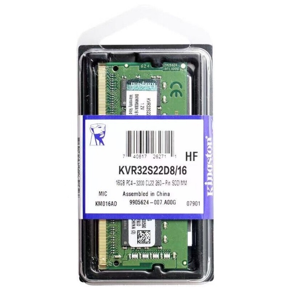 MEMORIA RAM SODIMM KINGSTON KVR 16GB DDR4 3200MHZ 2Rx8 CL22 KVR32S22D8 16KVR32S22D8/16