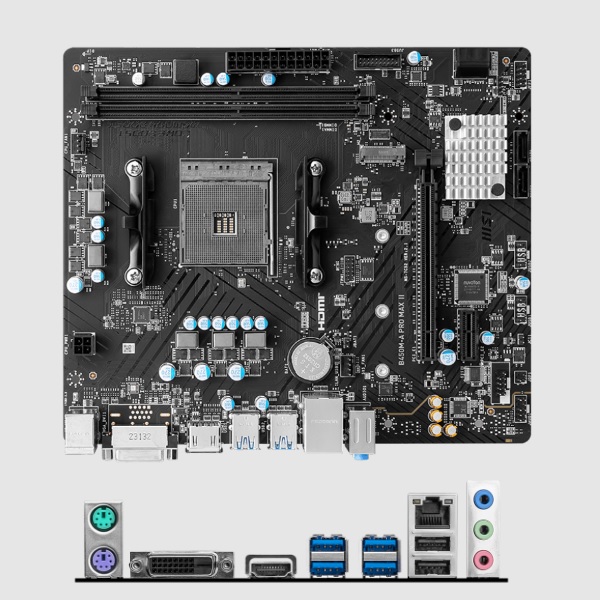 Motherboard Msi B450M A Pro Max Ii Socket Am4 2 Ddr4 4133 Mhz Hdmi Dvi ...