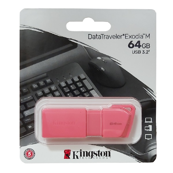 MEMORIA USB KINGSTON 64GB 3.2 GEN 1 DATA TRAVELER EXODIA M ROSA KC ...