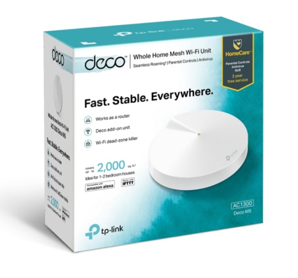 Sistema Deco M5 (1 pieza) TP-Link Mesh Wi-Fi AC1300 (2 Puertos RJ45 ...