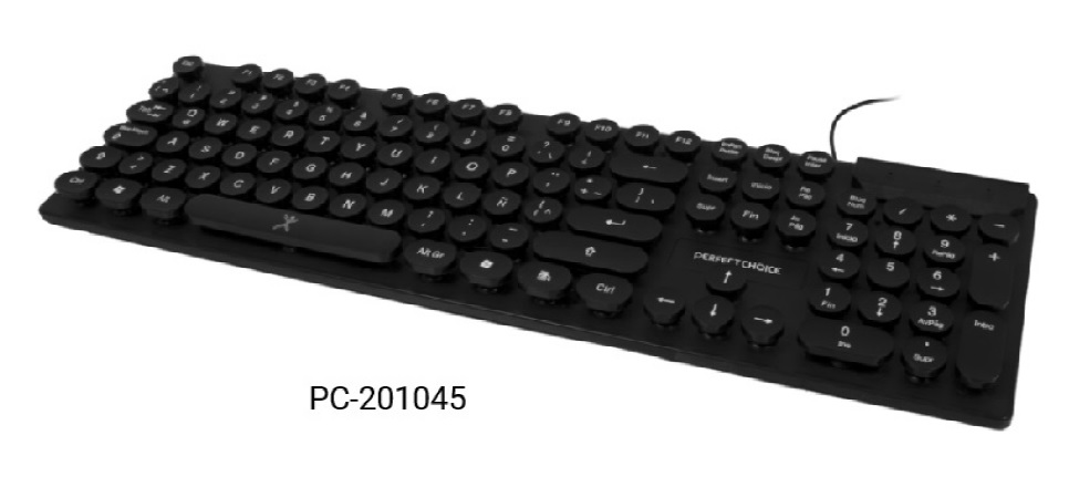 TECLADO PERFECT CHOICE ALAMBRICO BLACK ROUND USB NEGRO UPC ...